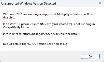 无人深空的常见问题-08-收到“检测到不支持的 Windows 版本”弹出窗口，但我配置足够 - 哔哩哔哩