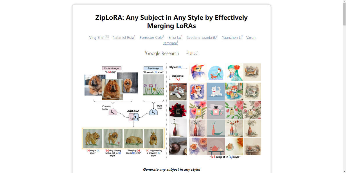 艺术风格与主题的完美结合：ZipLoRA技术的工作原理与优势 - 哔哩哔哩