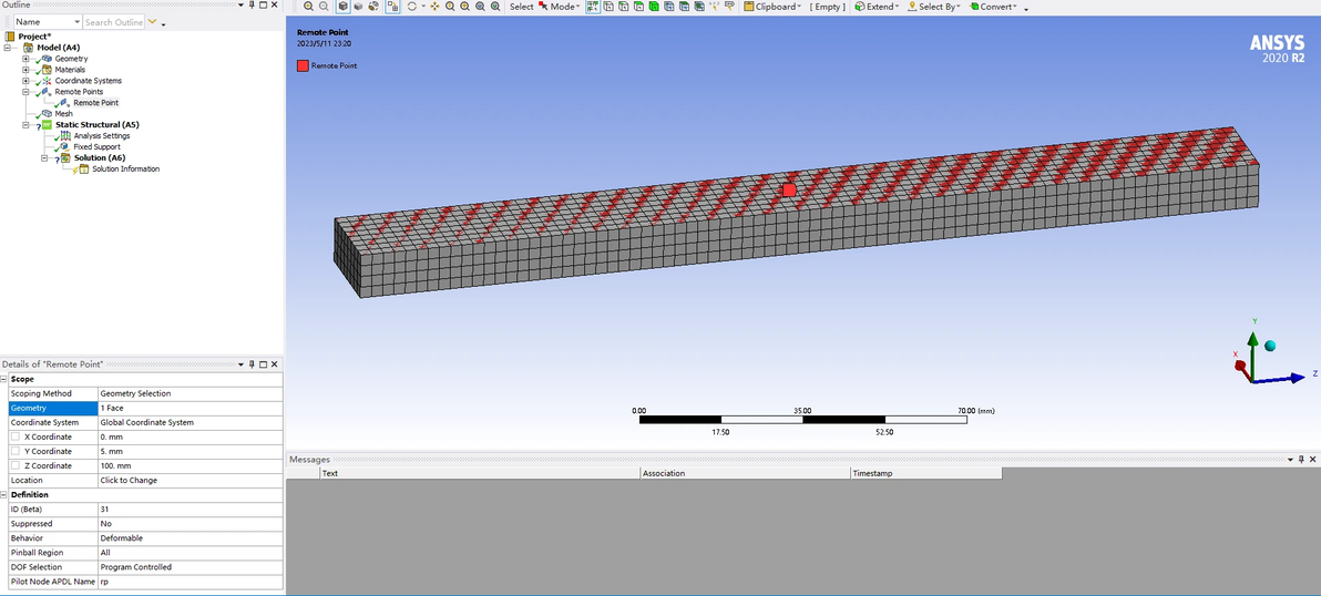 Workbench远程点（Remote Point）的创建及施加载荷 - 哔哩哔哩