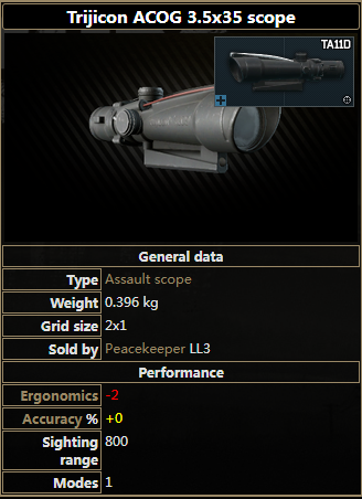 逃离塔科夫瞄具科普第二期：Trijicon公司 ACOG TA-11D/TA-01NSN - 哔哩哔哩