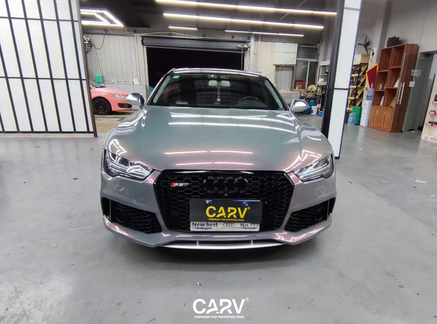 奥迪A7卡孚改色膜白金星空灰魅，低调奢华的美 - 哔哩哔哩