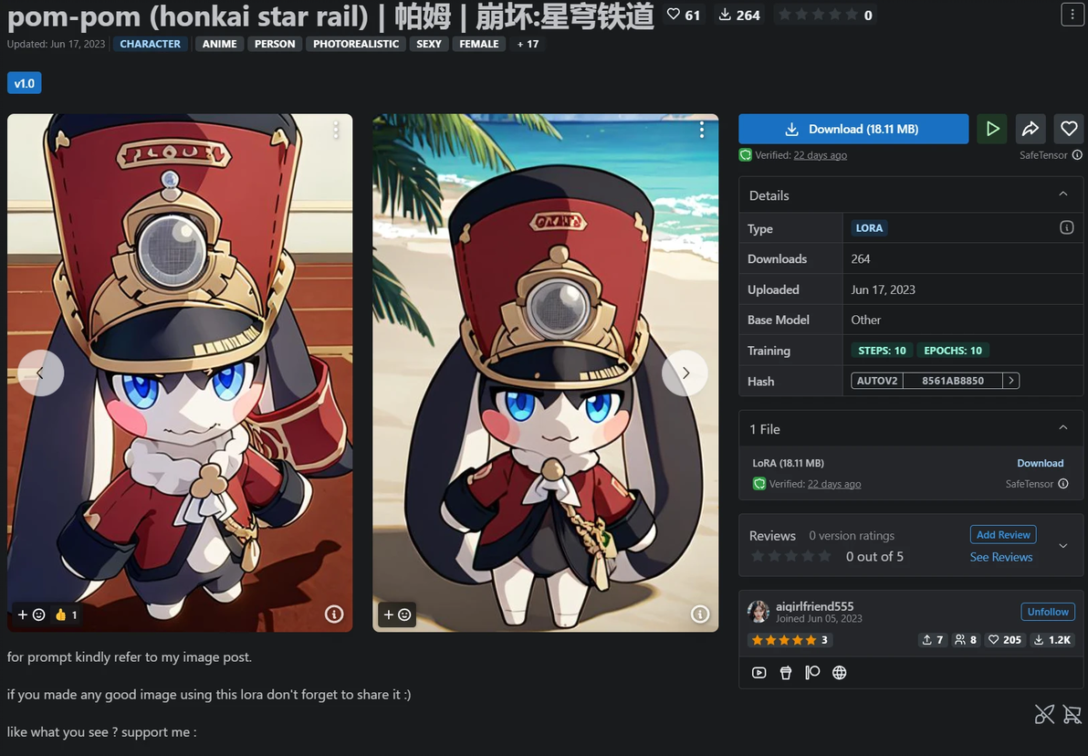 【C站·Civital】有关Furry模型&LoRA的整理 - 哔哩哔哩