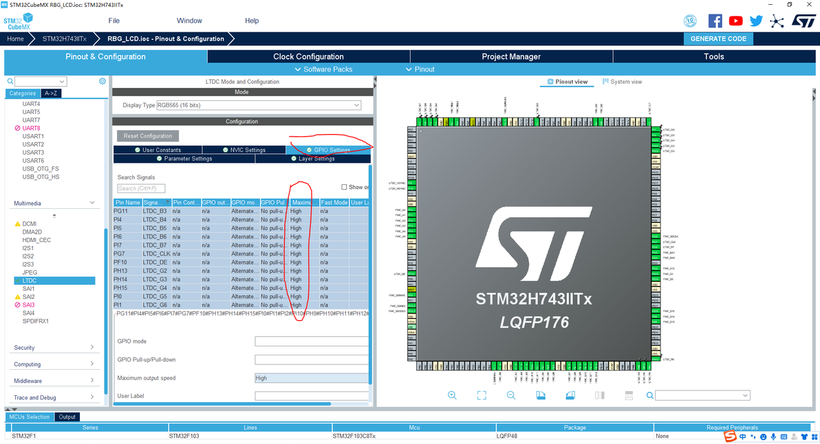 【教程】STM32H743驱动RGB屏幕并移植LVGL v8.0 - 哔哩哔哩