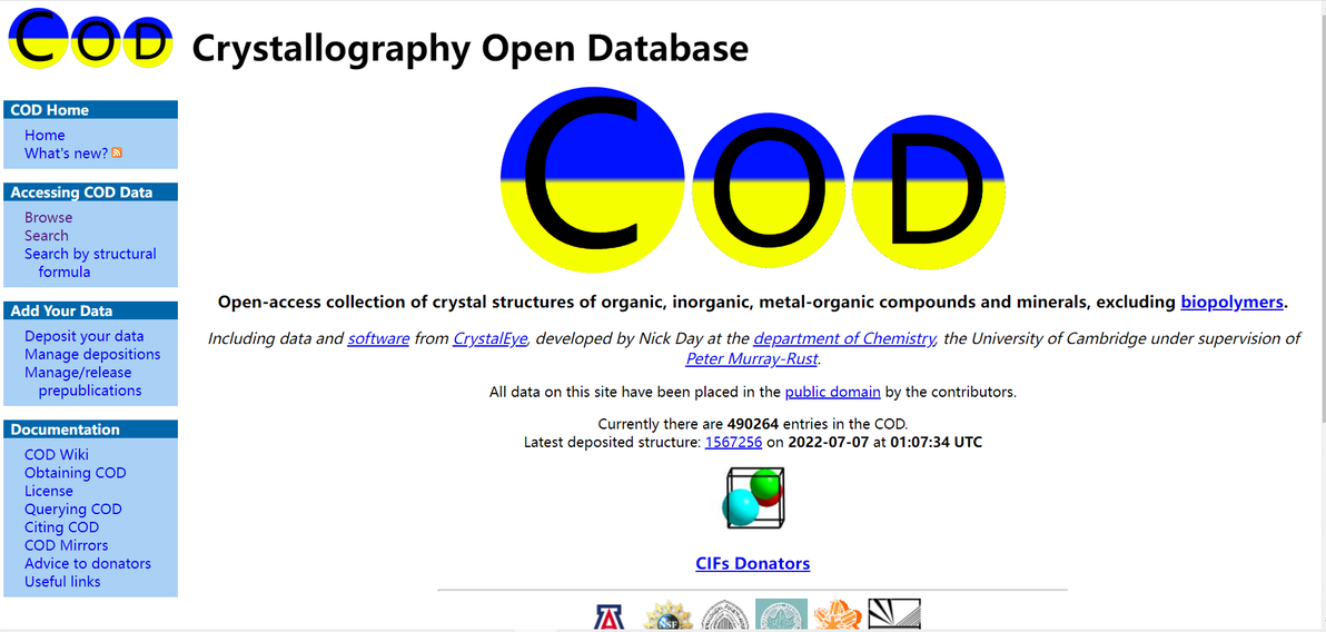 Crystallography Open Database COD 查询结构并获得cif文件的简单方法 - 哔哩哔哩