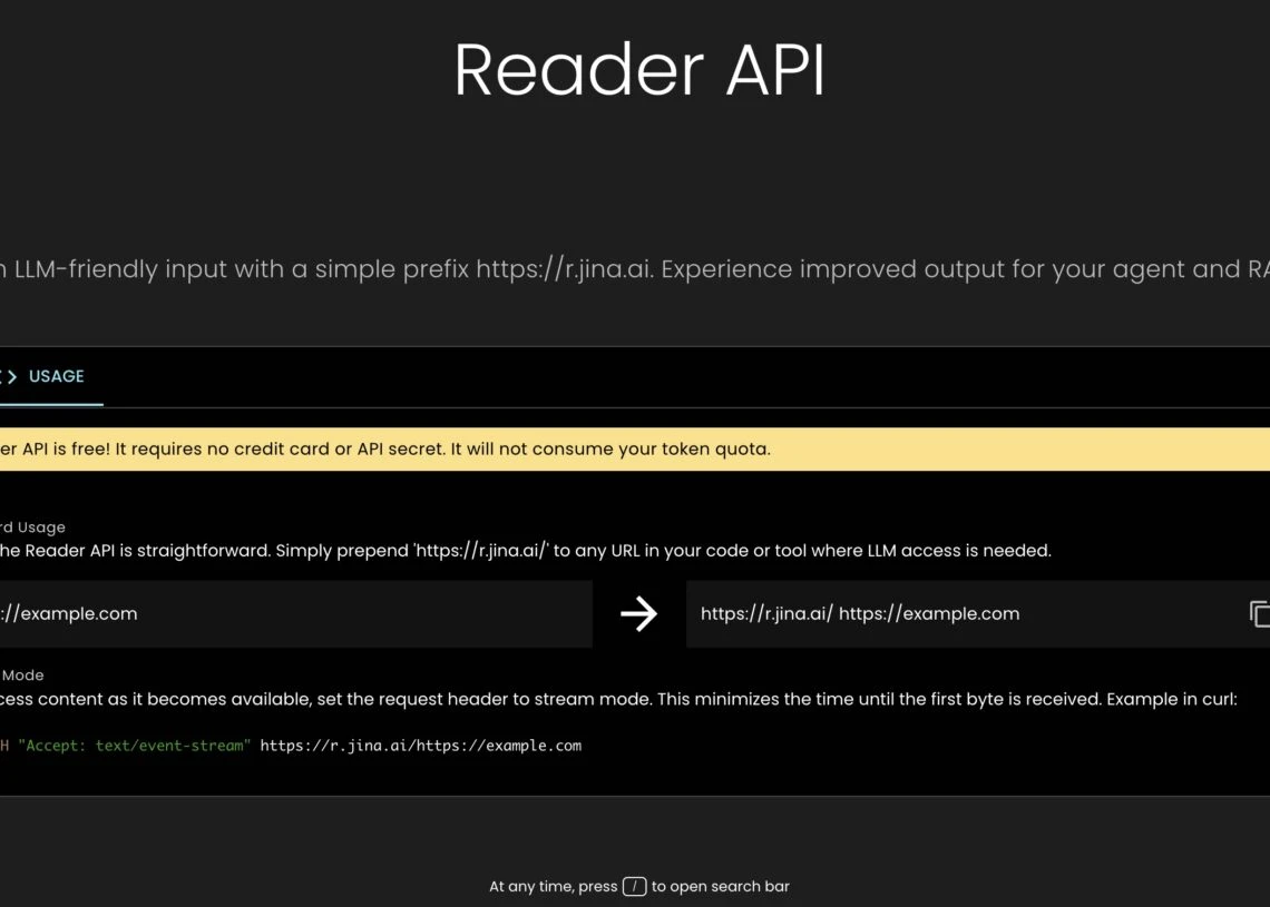 Jina-ai/Reader:将任何网页URL转换为大语言模型友好的输入格 - 哔哩哔哩