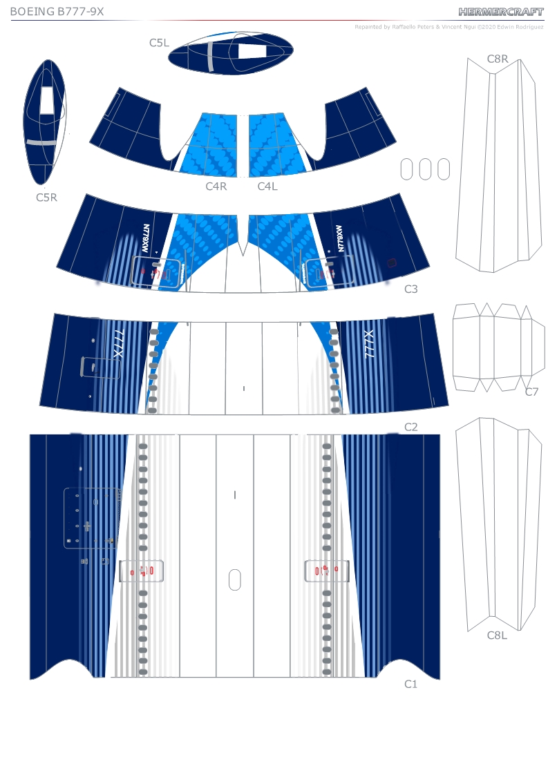 【纸模】波音777x纸模图纸 - 哔哩哔哩