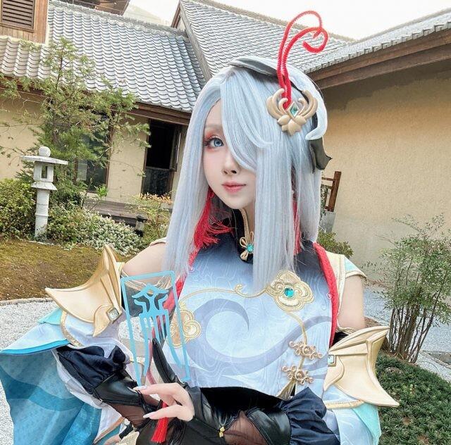 原神COS：rioko凉凉子的申鹤cosplay，再现美若仙境 - 哔哩哔哩