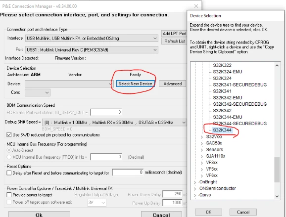 PE Multilink SWD四线方式调试 S32K344 - 哔哩哔哩