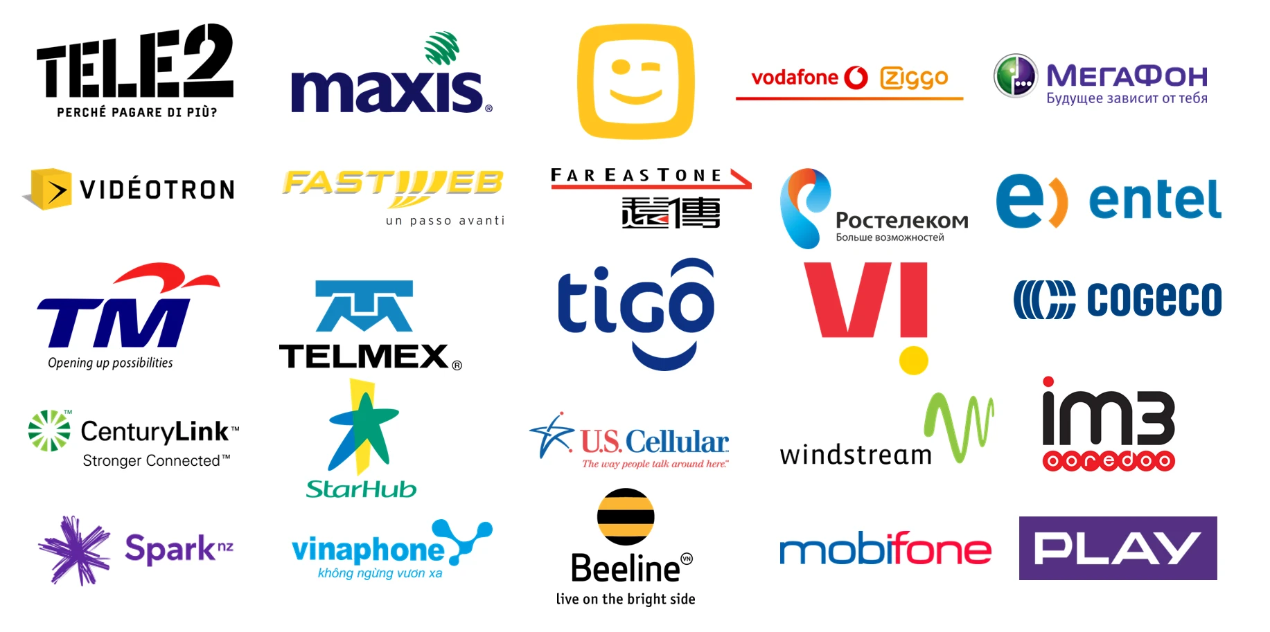 Logos for Brand Finance Telecoms 150 2023 - 哔哩哔哩