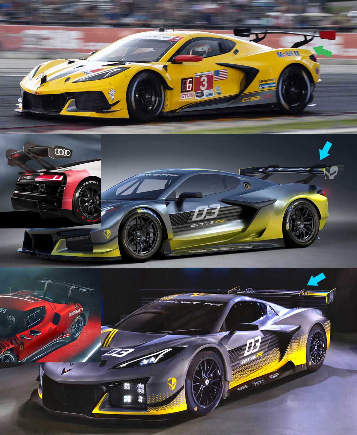 【GT3】科尔维特C8 Z06 GT3.R都有哪些升级？ - 哔哩哔哩