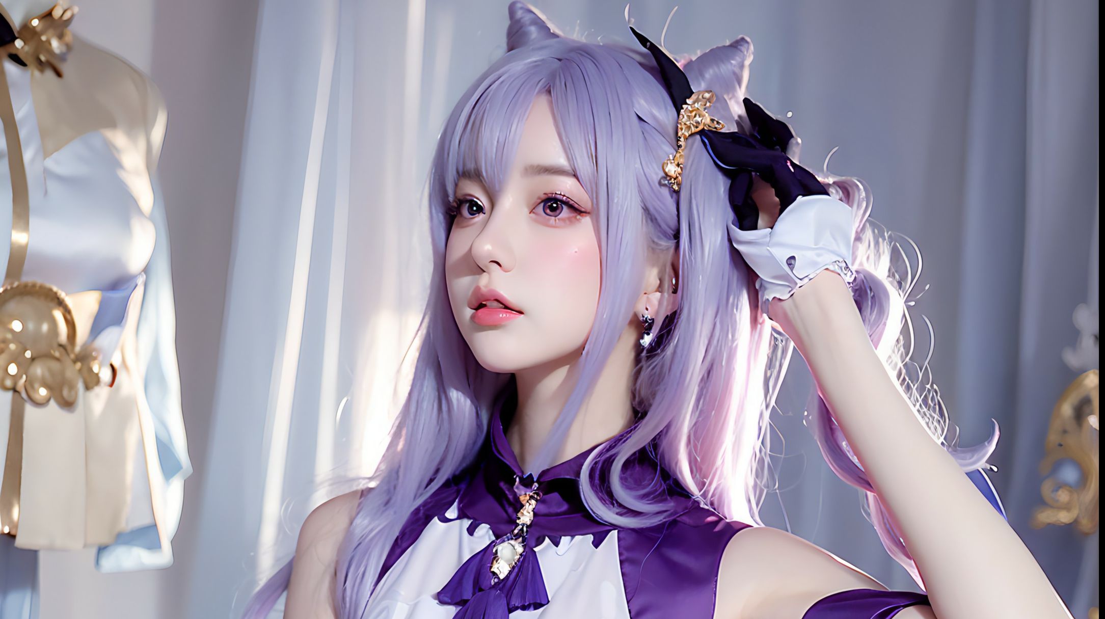 刻晴Coser~劳逸结合是不错~但也别放松过头哦~原神~4K纯享 - 哔哩哔哩