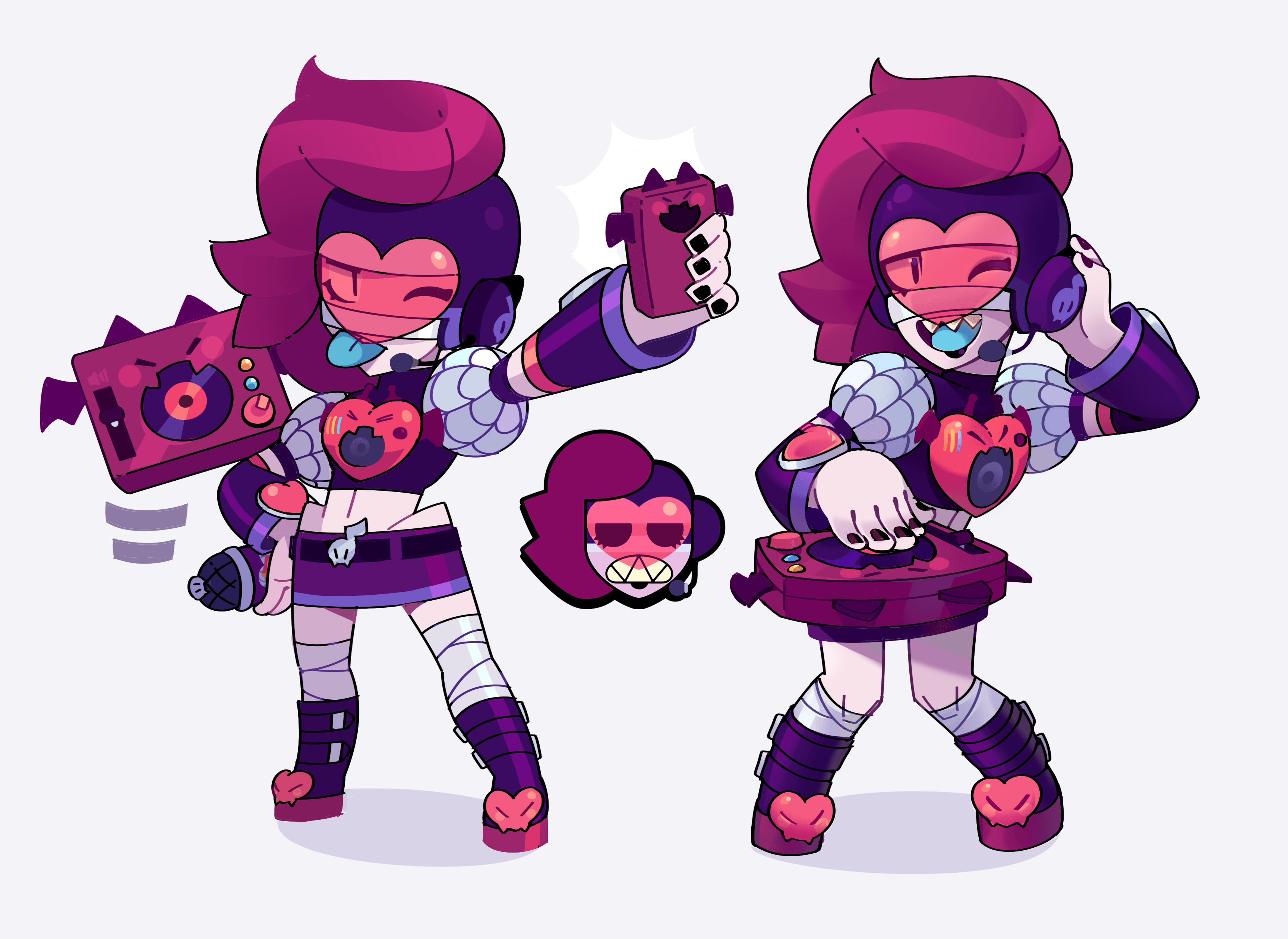 荒野乱斗英雄艾魅玩家设计皮肤第二十弹~情歌女孩EMZ - 哔哩哔哩