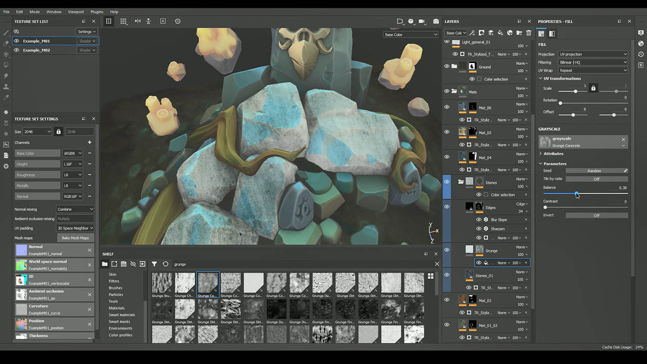 个性化游戏贴图制作教程 Artstation – Stylized Texture Generator for Substanc - 哔哩哔哩