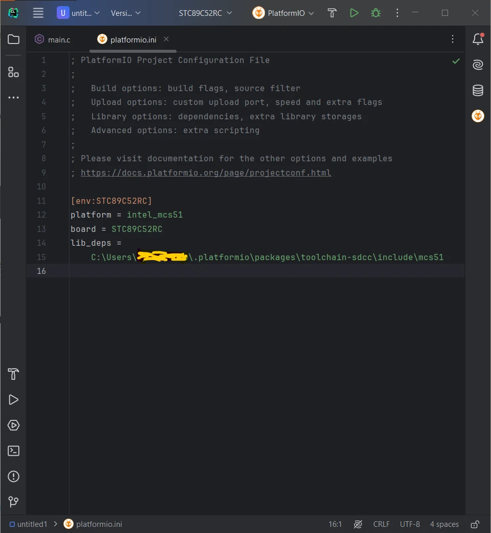 Clion 2024版本 platformio 51单片机 头文件路径加载解决方案 - 哔哩哔哩