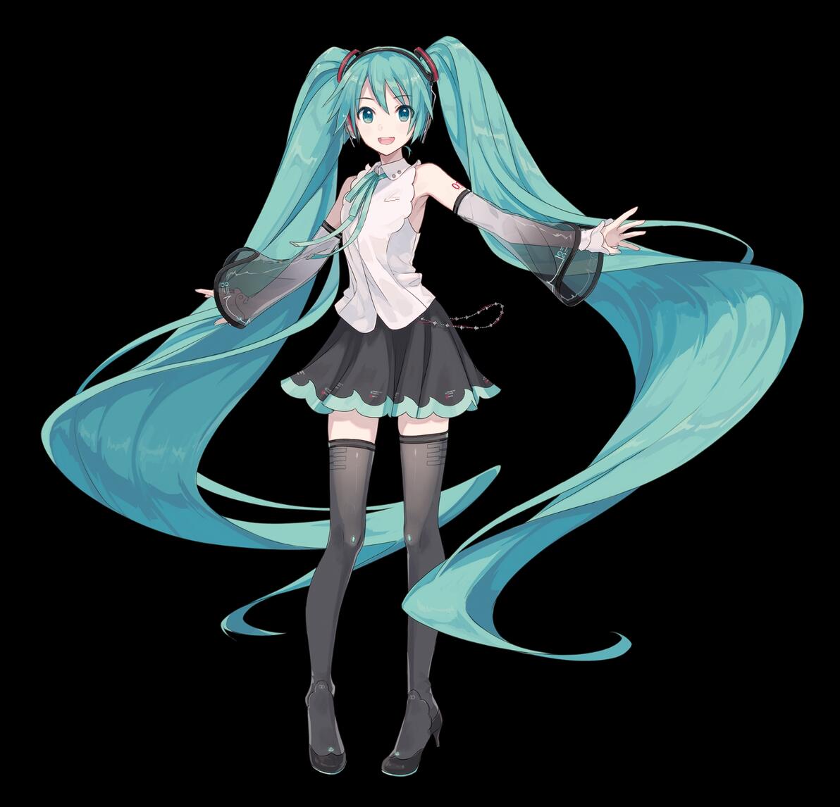 【PNG素材分享】初音ミク公式+Logo+设定三视图 - 哔哩哔哩