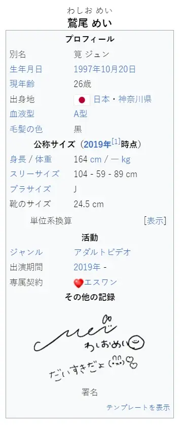 鹫尾芽衣 鷲尾めい Mei Washio [优百科#54] - 哔哩哔哩