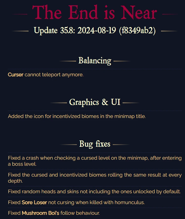 【死亡细胞】3.5版本官网更新公告（更新至 V3.5.8 / U35.8） - 哔哩哔哩