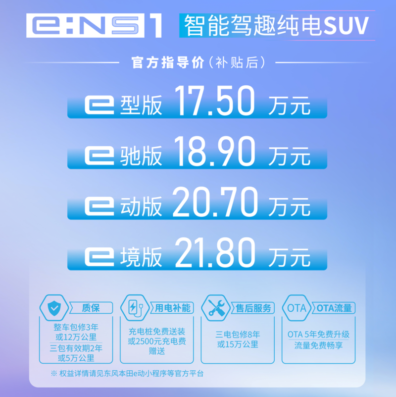 17.5万~21.8万！LOGO会发光的本田e:NS1正式上市 - 哔哩哔哩