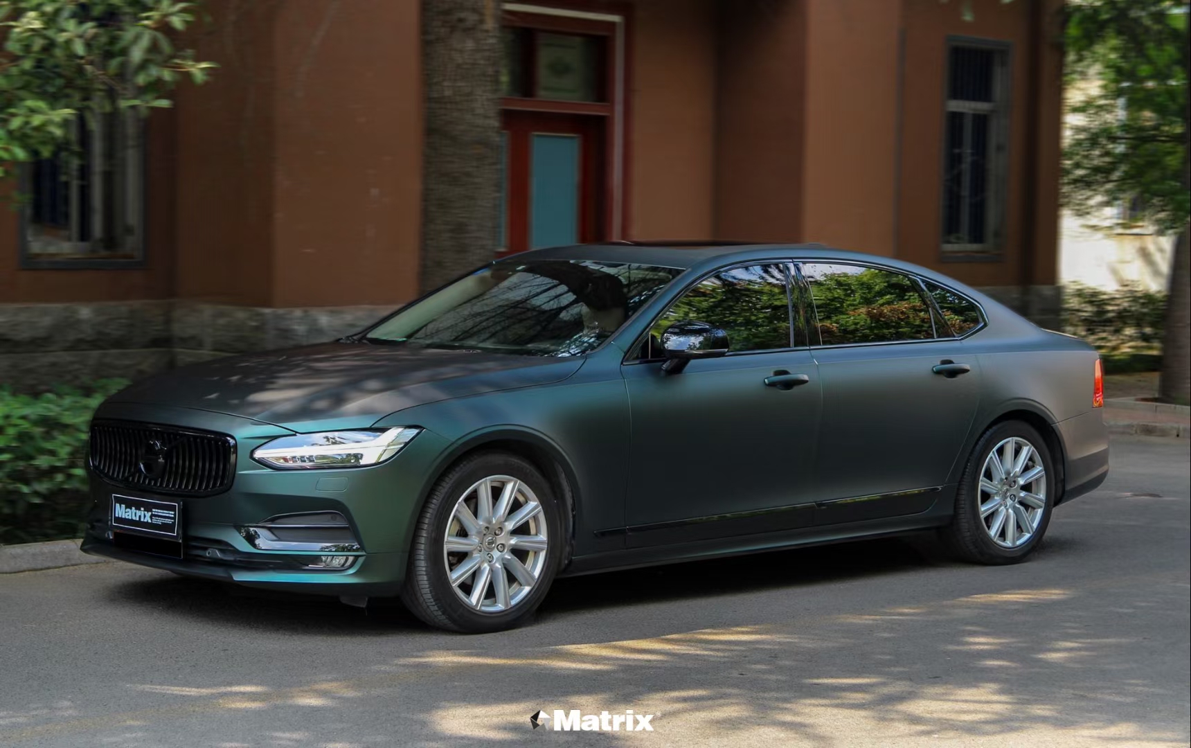 沃尔沃S90Matrix矩阵改色膜超哑仙踪绿，纯正的墨绿色简单高级 - 哔哩哔哩