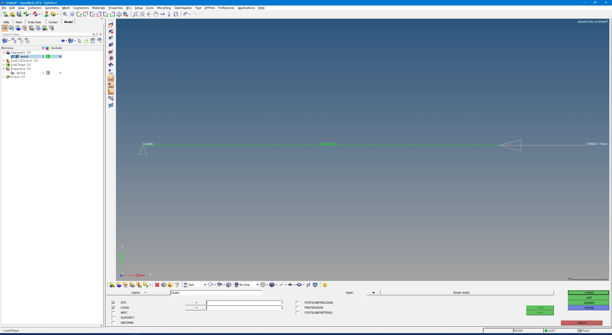 Hypermesh/Optistruct线性弹簧、非线性弹簧建模 - 哔哩哔哩