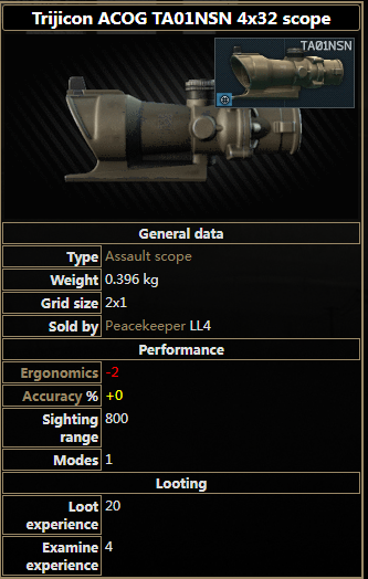逃离塔科夫瞄具科普第二期：Trijicon公司 ACOG TA-11D/TA-01NSN - 哔哩哔哩