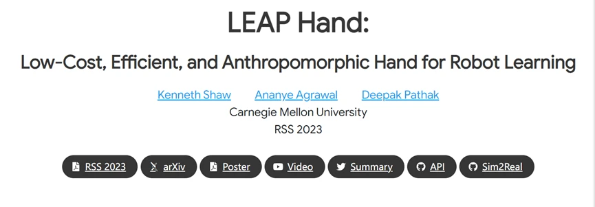 LEAP Hand：用于机器人学习的低成本、高效和拟人化的机械手 - 哔哩哔哩