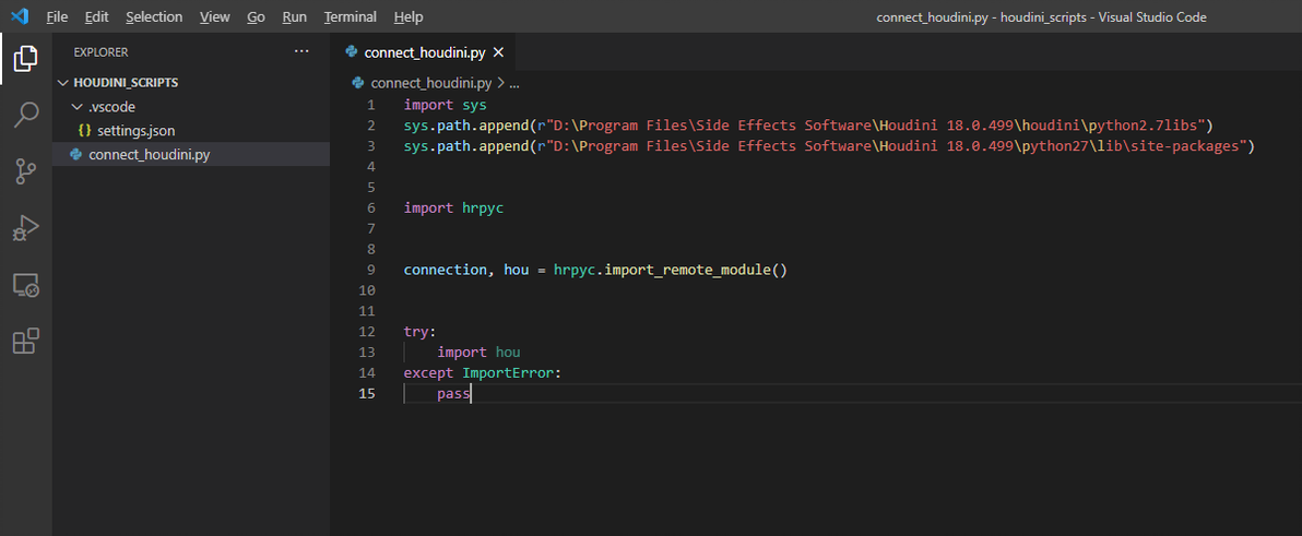vscode连接houdini 配置py开发环境(有坑) - 哔哩哔哩