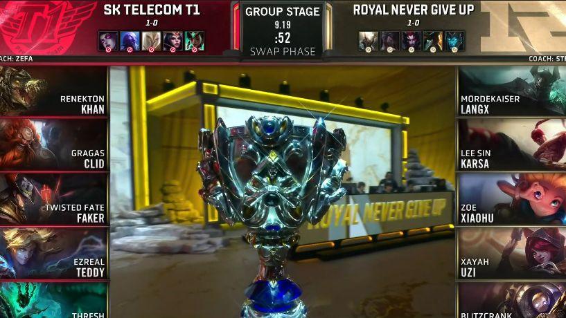 英雄联盟S9小组赛DAY2，RNG vs SKT赛事播报 - 哔哩哔哩