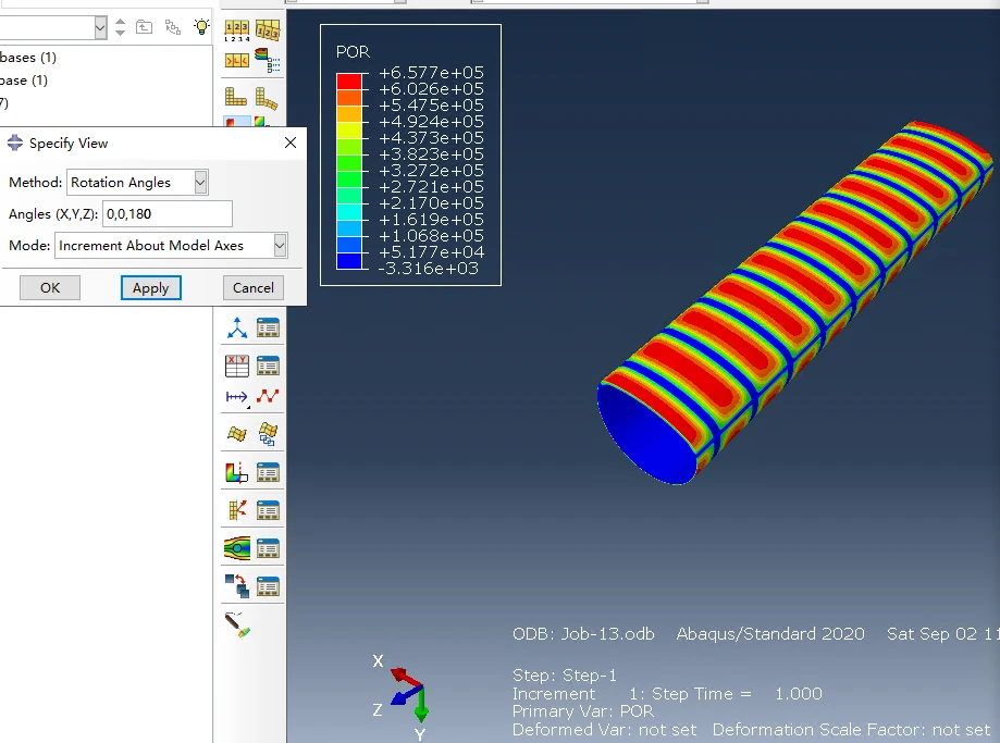 Abaqus 后处理视图旋转以展示结果全貌 - 哔哩哔哩