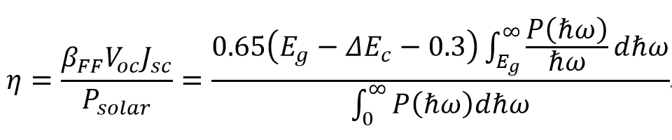 基于二类异质结的太阳能电池转换效率(PCE)的理论计算模型 - 哔哩哔哩