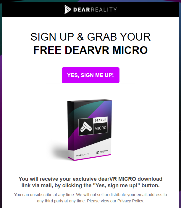 使用森海塞尔技术的3D插件Dear VR MICRO，可免费下载 - 哔哩哔哩