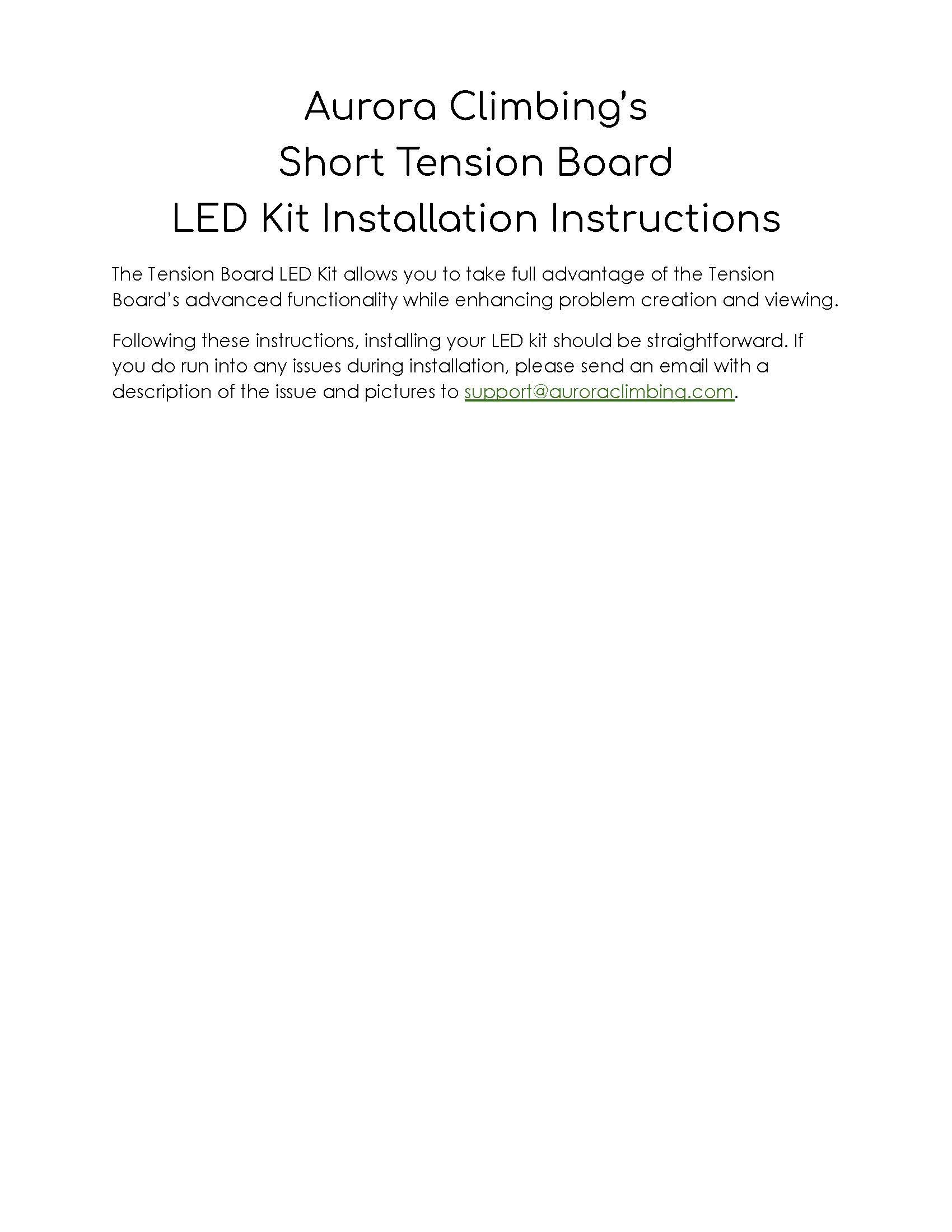 Short Tension Board LED Kit Installation Instructions - 哔哩哔哩