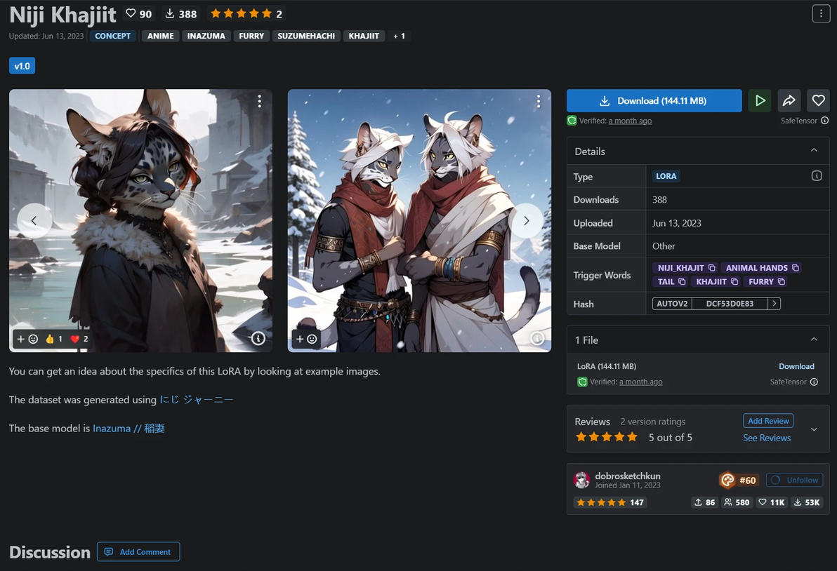 【C站·Civital】有关Furry模型&LoRA的整理 - 哔哩哔哩