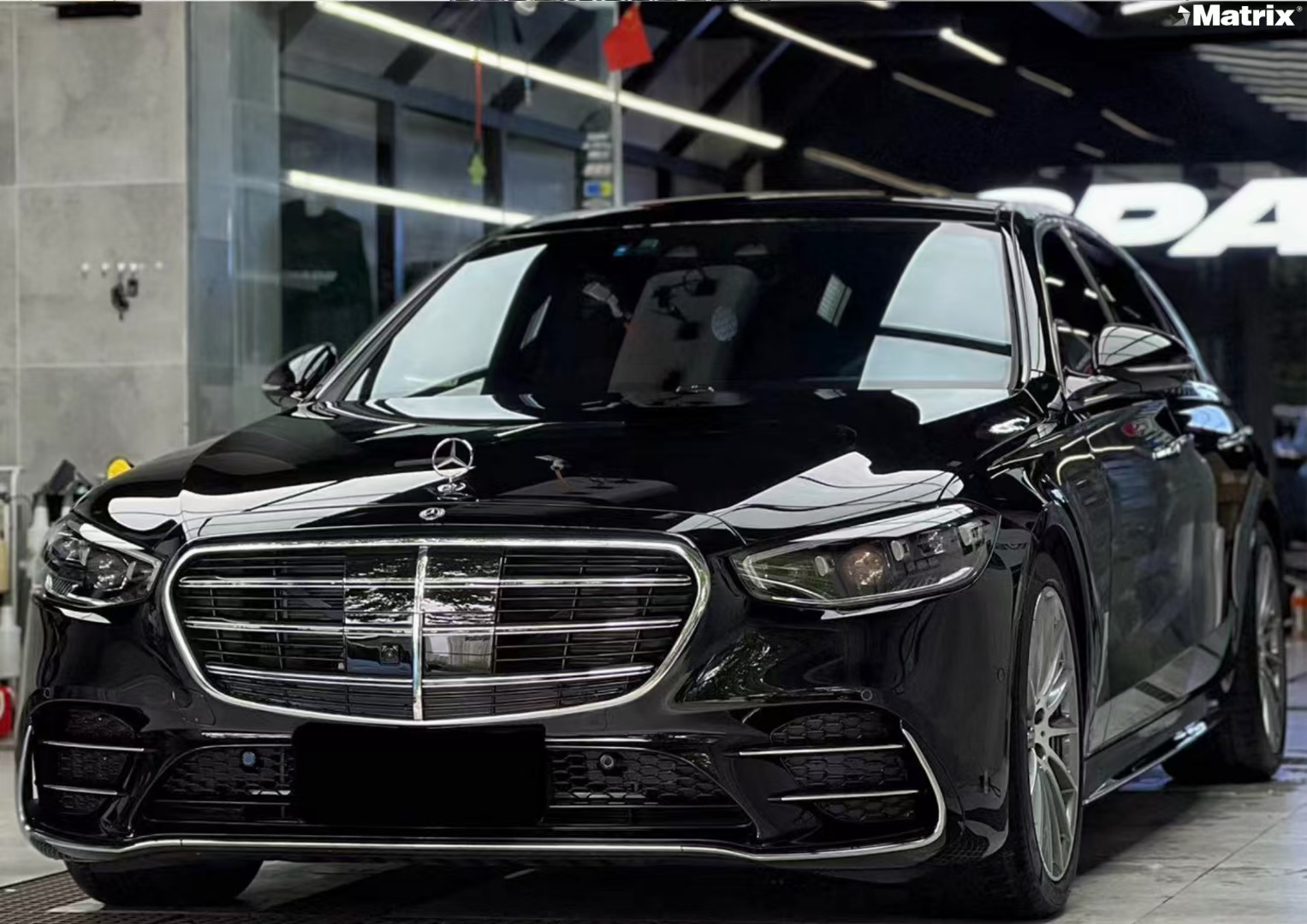 奔驰S450L矩阵隐形车衣，防护更提升车漆质感 - 哔哩哔哩