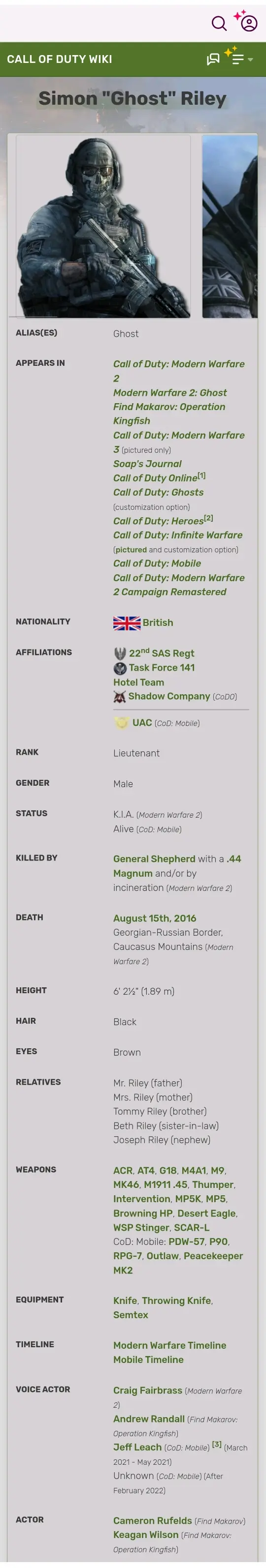 [codwiki]Simon"Ghost"Riley人物介绍 - 哔哩哔哩