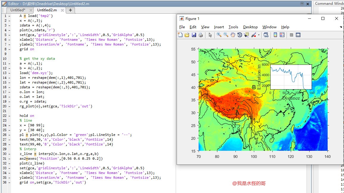 如何沿着某一直线绘制特定物理场（高程、负荷场）剖面（Arcgis\GMT\MATLAB） - 哔哩哔哩