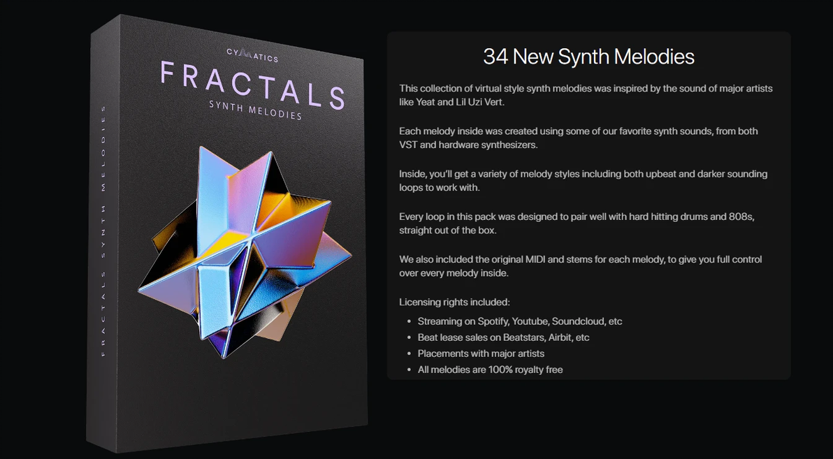 Cymatics合成器旋律采样包Fractals目前可免费获取 - 哔哩哔哩