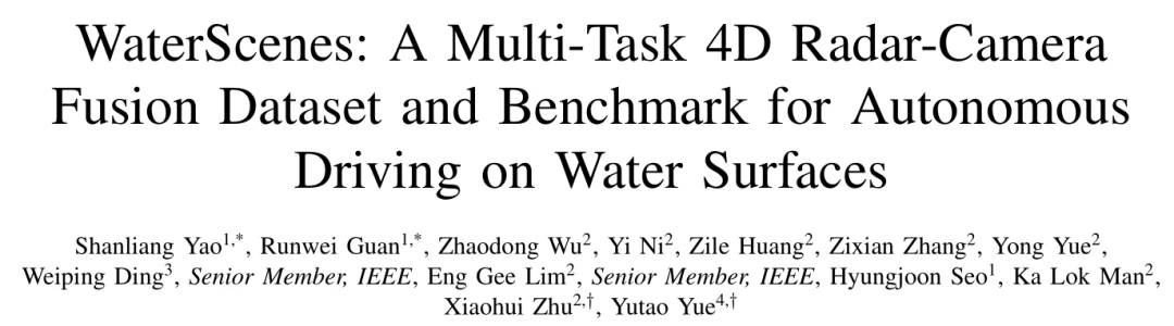 水面自动驾驶？WaterScenes：首个水面4D Radar-Camera融合数据集 - 哔哩哔哩