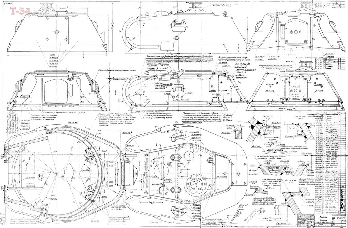 二战中的苏军钢铁洪流：T-34的结构图 - 哔哩哔哩