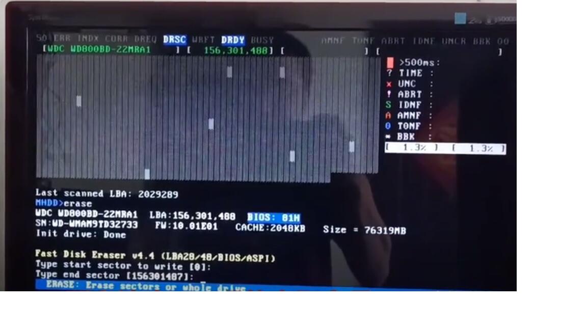 MHDD 软件应用四 erase命令 销毁数据 修复硬盘 - 哔哩哔哩