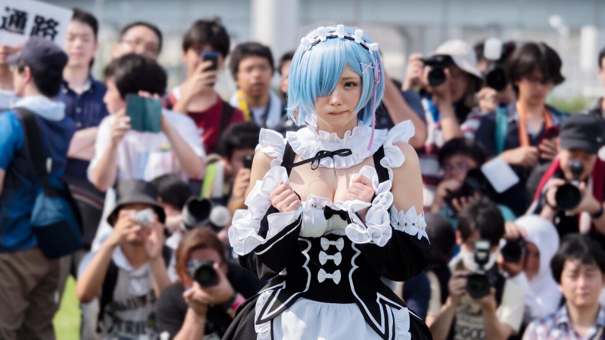 COSPLAY | 日本C96 美少女coser enako蕾姆COS图集，这也太nice了吧！ - 哔哩哔哩