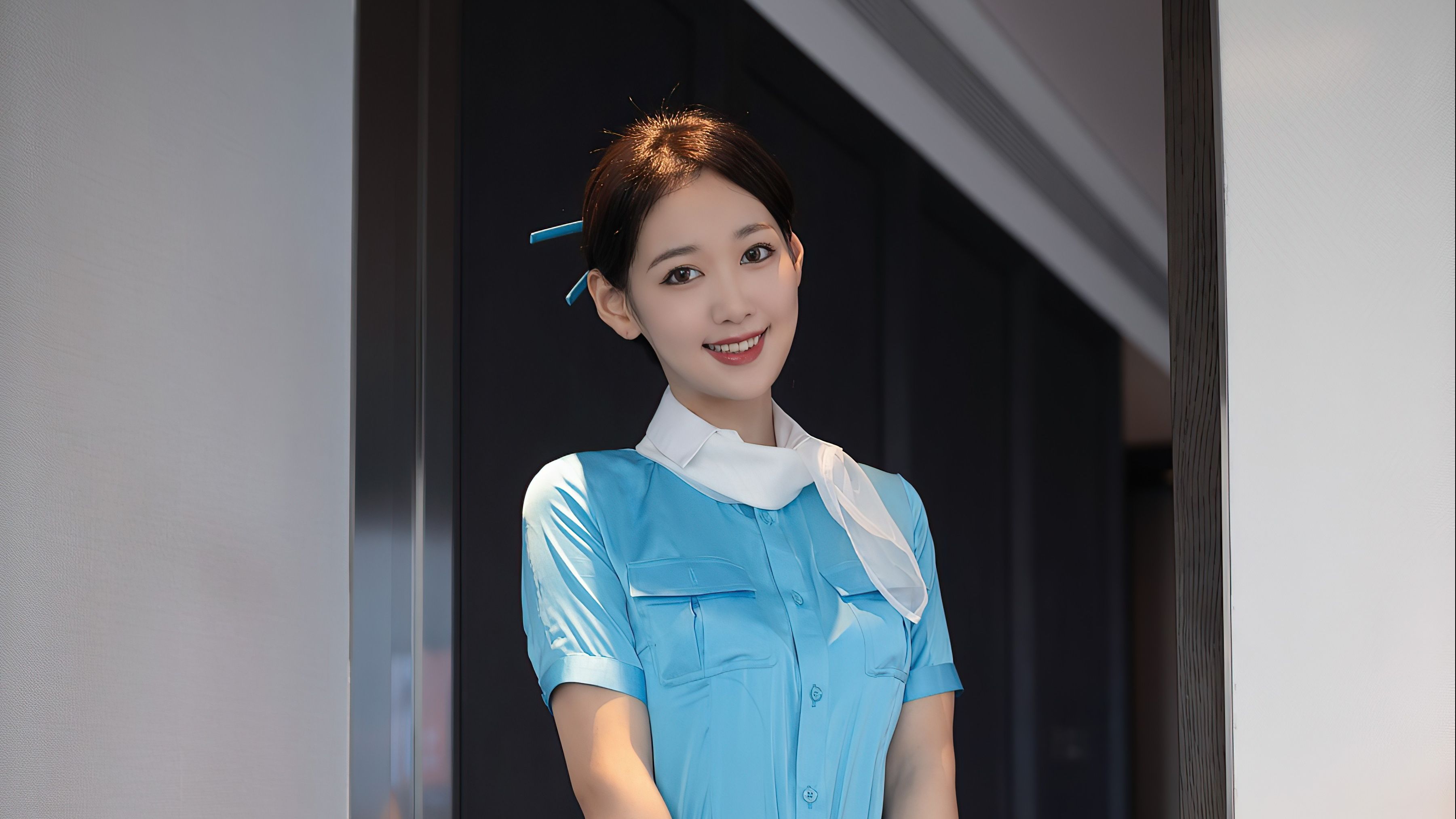 女神唐安琪 空姐制服 哔哩哔哩 