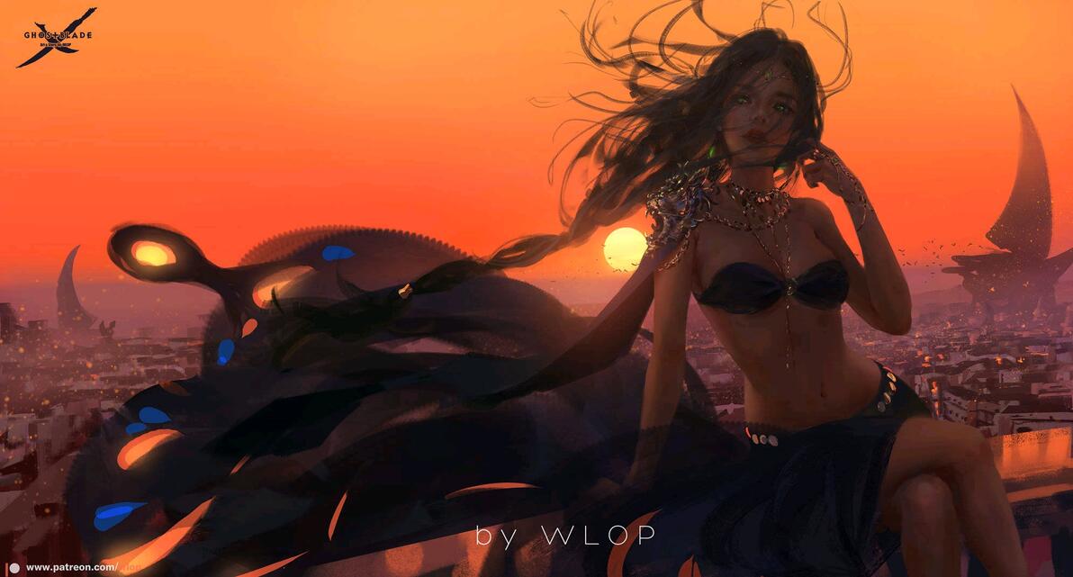 【鬼刀】国内超人气画师wlop作品 - 哔哩哔哩