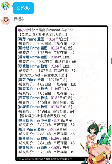 Warframe Rabbit(因幡帝)机器人3.0版使用说明 - 哔哩哔哩