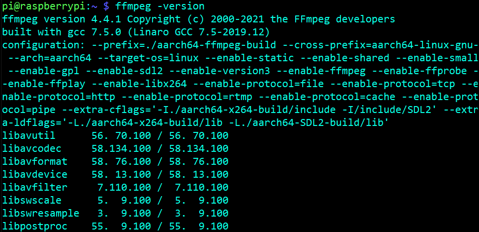 为Raspberry Pi 64bit OS编译可硬件加速的FFmpeg(arm64) - 哔哩哔哩