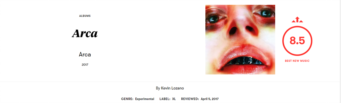 搬运译Pitchfork评Arca 2017年同名专辑《Arca》(Best New Music) - 哔哩哔哩