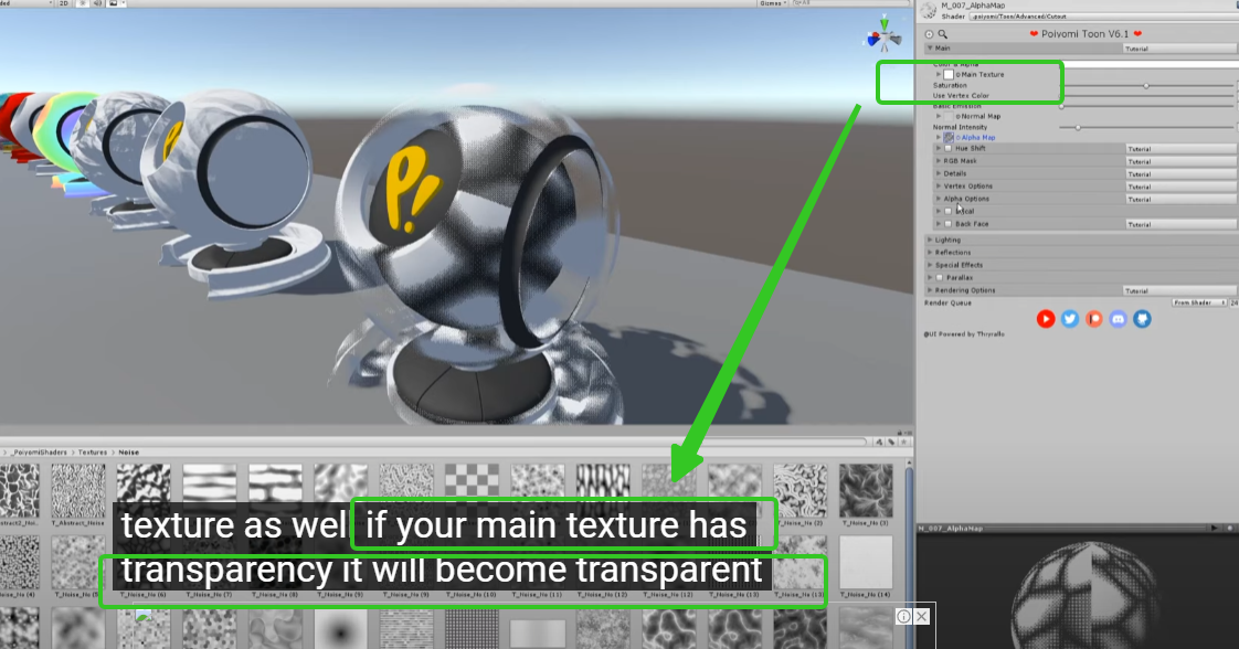 如何用unity中的poiyomi shader渲染渐变透明的材质 - 哔哩哔哩