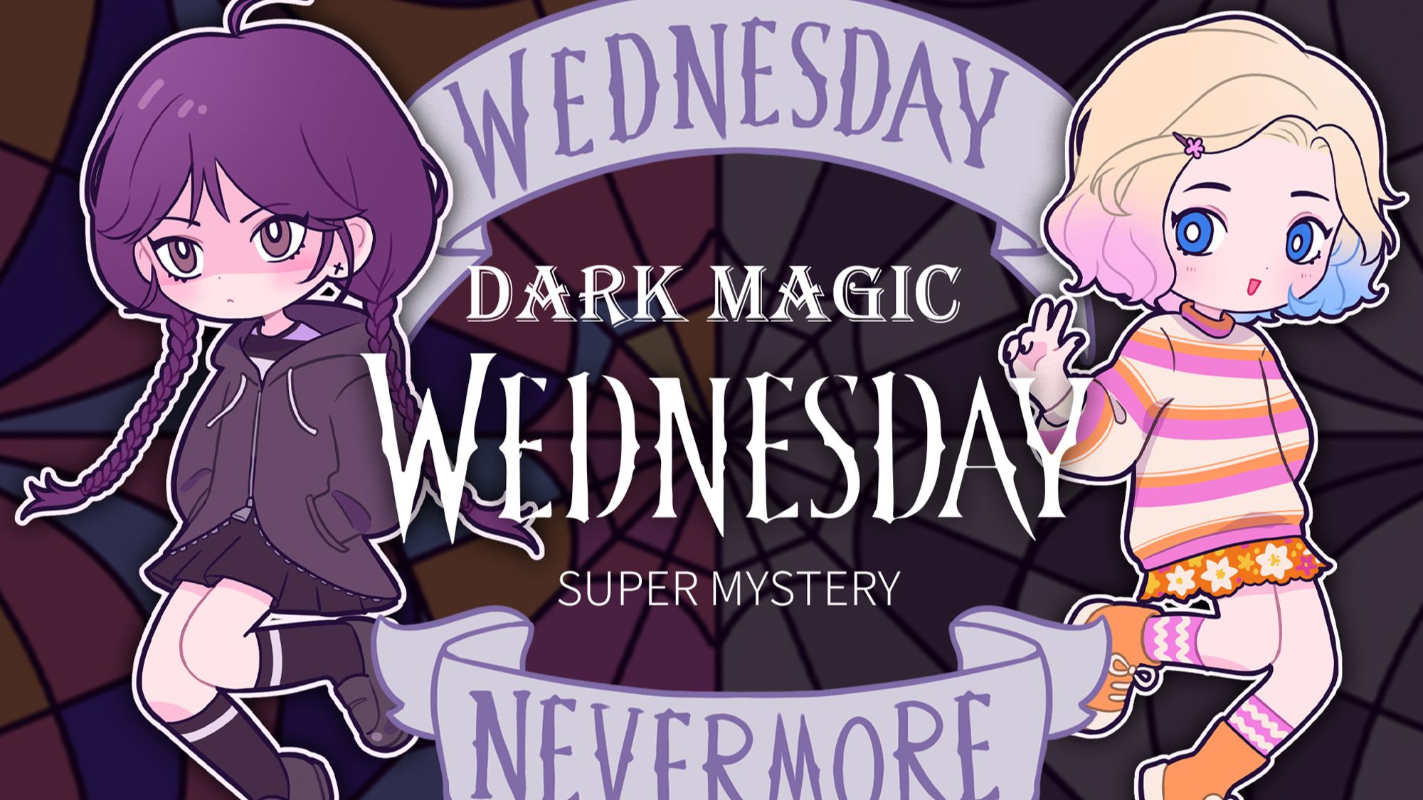 Q版插画人物设计丨美剧 星期三 Wednesday - 哔哩哔哩