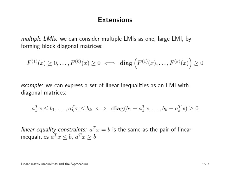Linear Matrix Inequalities And The S Procedure 线性矩阵不等式和s 引理 哔哩哔哩