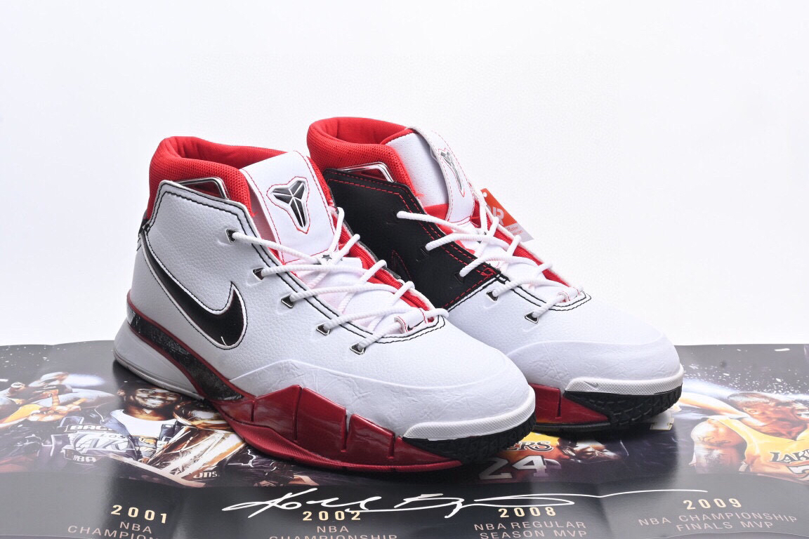 耐克科比1代黑白红全明星 Nike Kobe 1 Protro All Star 复古篮球鞋 - 哔哩哔哩